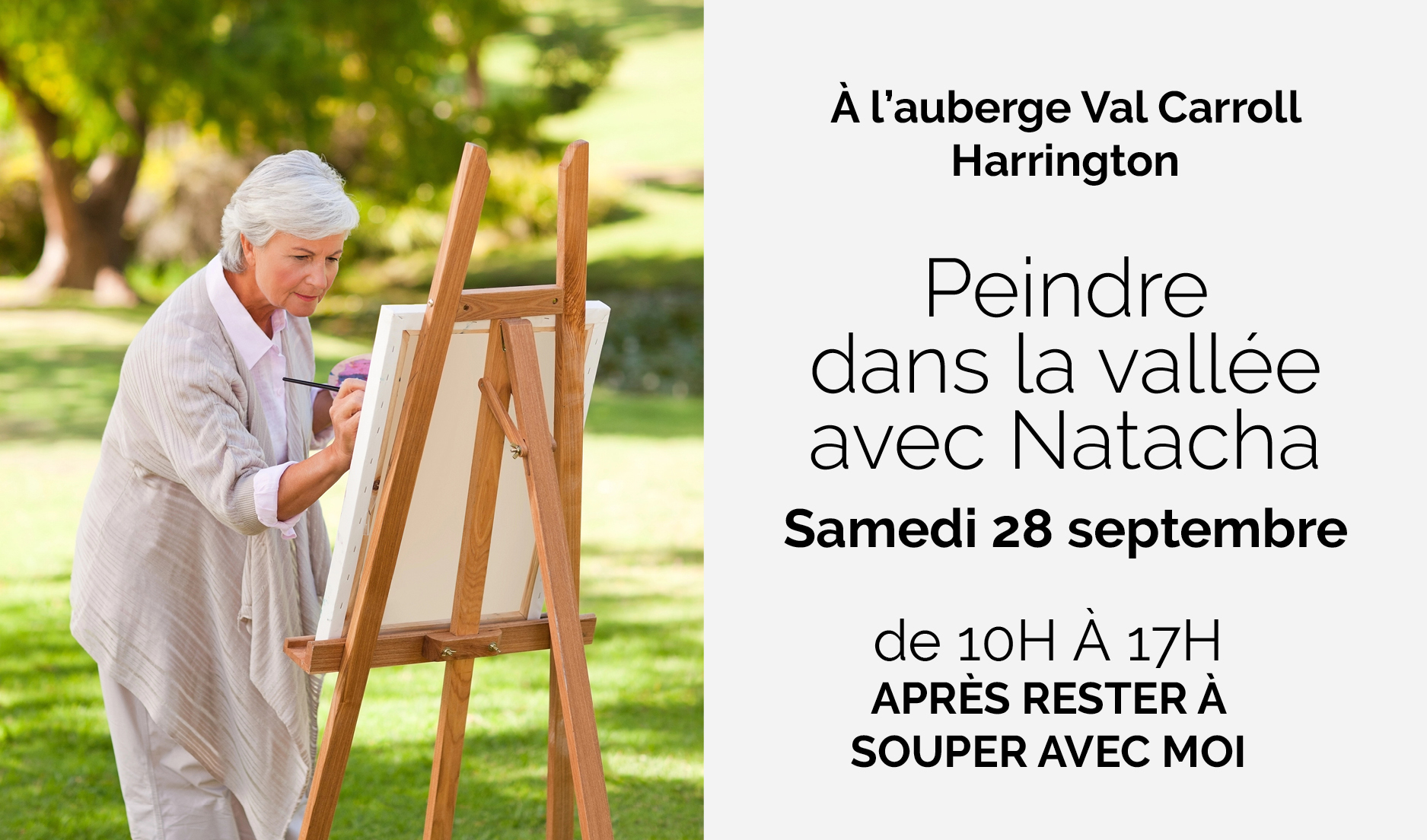 Peindre dans la vallée de l'auberge Val Carroll avec Natacha Créative